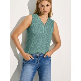 Cecil Shirttop (1-tlg) Plain/ohne Details, grün|schwarz, XXL