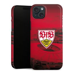 DeinDesign iPhone 15 Plus Handy Premium Case Smartphone Handyh&uuml;lle Schutzh&uuml;lle gl&auml;nzend Vfb Stuttgart Official Licensed Product Stadium Premium Case