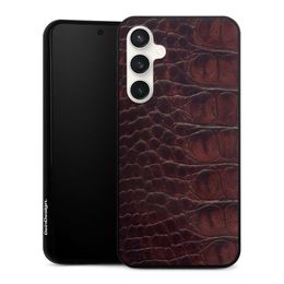 DeinDesign Galaxy S23 FE Handy Silikon H&uuml;lle Case schwarz Handyh&uuml;lle Leather Crocodile Animal Print