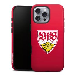 DeinDesign iPhone 16 Pro Max Handy Panzer Handyh&uuml;lle robuste Outdoor H&uuml;lle Schutzh&uuml;lle gl&auml;nzend Logo Official Licensed Product Vfb Stuttgart Tough Case