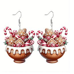 Adelia´s Adelia´s Paar Ohrhänger Weihnachtsschmuck Ohrringe Ohrhänger Lebkuchen aus Acryl, bunt