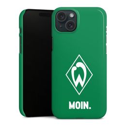 DeinDesign iPhone 15 Plus Handy Premium Case Smartphone Handyh&uuml;lle Schutzh&uuml;lle gl&auml;nzend Moin Official Licensed Product Sv Werder Bremen Premium Case