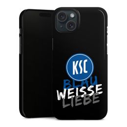 DeinDesign iPhone 15 Plus Handy Premium Case Smartphone Handyh&uuml;lle Schutzh&uuml;lle gl&auml;nzend Ksc Karlsruher Sc Official Licensed Product Premium Case