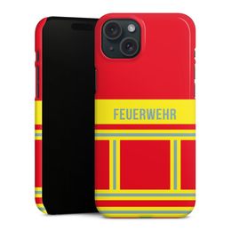 DeinDesign iPhone 15 Plus Handy Premium Case Smartphone Handyh&uuml;lle Schutzh&uuml;lle gl&auml;nzend Fire Fighters Life Saver Fire Fighter Premium Case