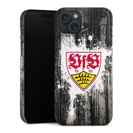 DeinDesign iPhone 15 Plus Handy Premium Case Smartphone Handyh&uuml;lle Schutzh&uuml;lle gl&auml;nzend Official Licensed Product Vfb Stuttgart Bundesliga Premium Case
