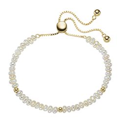 Smart Jewel Armband mit Süßwasserperlen, Silber 925, weiß