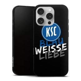 DeinDesign iPhone 16 Pro Handy Slim Case extra d&uuml;nn Silikon Handyh&uuml;lle schwarz H&uuml;lle Ksc Karlsruher Sc Official Licensed Product Silikon Slim Case