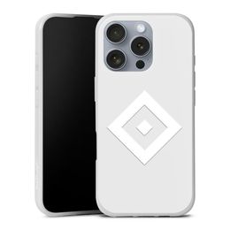 DeinDesign iPhone 16 Pro Handy Silikon H&uuml;lle Case wei&szlig; Handyh&uuml;lle Hsv Hamburger Sv Coat Of Arms Silikon Case
