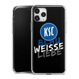 DeinDesign iPhone 11 Pro Max Handy Silikon H&uuml;lle Case transparent Handyh&uuml;lle Ksc Official Licensed Product Karlsruher Sc Silikon Case