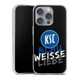 DeinDesign iPhone 16 Pro Handy Silikon H&uuml;lle Case transparent Handyh&uuml;lle Ksc Karlsruher Sc Official Licensed Product Silikon Case