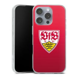 DeinDesign iPhone 16 Pro Handy Silikon H&uuml;lle Case transparent Handyh&uuml;lle Logo Official Licensed Product Vfb Stuttgart Silikon Case