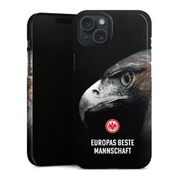 DeinDesign iPhone 15 Plus Handy Premium Case Smartphone Handyh&uuml;lle Schutzh&uuml;lle gl&auml;nzend European Cup Official Licensed Product Eintracht Frankfurt Premium Case
