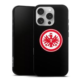 DeinDesign iPhone 16 Pro Handy Slim Case extra d&uuml;nn Silikon Handyh&uuml;lle schwarz H&uuml;lle Sge Eintracht Frankfurt Eagle Silikon Slim Case