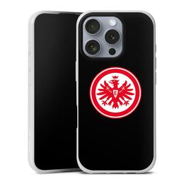DeinDesign iPhone 16 Pro Handy Silikon H&uuml;lle Case wei&szlig; Handyh&uuml;lle Sge Eintracht Frankfurt Eagle Silikon Case