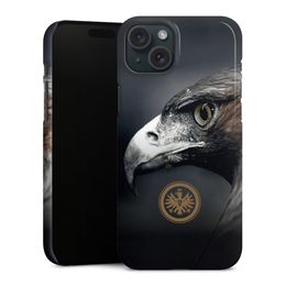 DeinDesign iPhone 15 Plus Handy Premium Case Smartphone Handyh&uuml;lle Schutzh&uuml;lle gl&auml;nzend Eintracht Frankfurt Eagle Official Licensed Product Premium Case