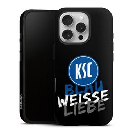 DeinDesign iPhone 16 Pro Handy Panzer Handyh&uuml;lle robuste Outdoor H&uuml;lle Schutzh&uuml;lle matt Ksc Karlsruher Sc Official Licensed Product Tough Case