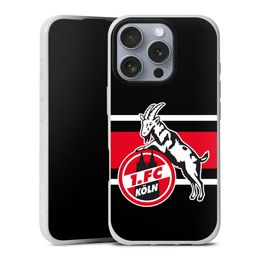 DeinDesign iPhone 16 Pro Handy Silikon H&uuml;lle Case wei&szlig; Handyh&uuml;lle Official Licensed Product 1. Fc K&ouml;ln Logo Silikon Case