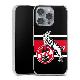 DeinDesign iPhone 16 Pro Handy Silikon H&uuml;lle Case transparent Handyh&uuml;lle Official Licensed Product 1. Fc K&ouml;ln Logo Silikon Case