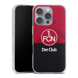DeinDesign iPhone 16 Pro Handy Silikon H&uuml;lle Case transparent Handyh&uuml;lle Official Licensed Product Der Club 1. Fc N&uuml;rnberg Silikon Case