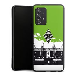 DeinDesign Galaxy A52s 5G Handy Premium Silikon H&uuml;lle Handyh&uuml;lle schwarz Case Borussia M&ouml;nchengladbach Merchandise Stadium Silikon Premium Case