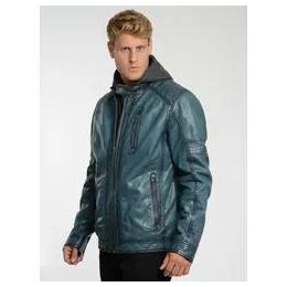 Lederjacke JCC "3102243" Gr. 54, blau (vintage teal) Herren Jacken