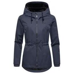 Outdoorjacke Ragwear "Dankka Tech" Gr. XXXL (46), blau (navy) Damen Jacken Stylische Übergangsjacke aus wasserdichtem Material