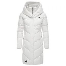 Steppmantel Ragwear "Natalka" Gr. 6XL (52), weiß (offwhite) Damen Mäntel stylischer, gesteppter Winterparka mit gefütterter Kapuze