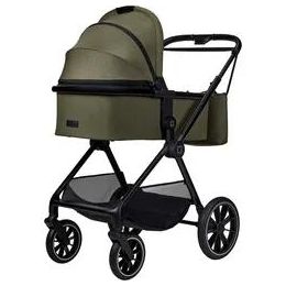 Babywelt Kombi-Kinderwagen MOON "Clicc" grün (moss) Baby Kinderwagen inkl. Fußsack und Wickeltasche