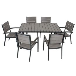 Garden Pleasure Harms Gruppe OLIVIA 7tlg. / 1x Tisch / 6x Stapelstuhl