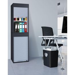 Vcm Büroschrank mit Rollladen Aktos XL schwarz