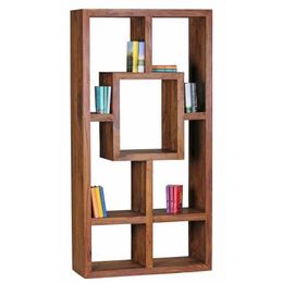 Wohnling Design Massives Bücherregal Sheesham 180 x 90 x 35 cm Massivholz