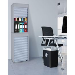 Vcm Büroschrank mit Rollladen Aktos XL grau