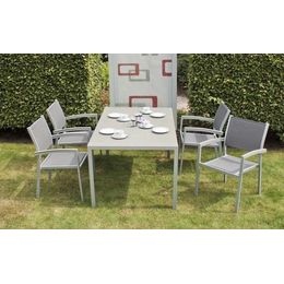 Garden Pleasure Harms Gruppe Grace 5tlg. / 1x Tisch / 4x Stapelstuhl