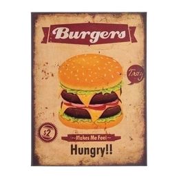 MyFlair Metallschild "Burgers"