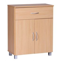 Wohnling Sideboard Buche 60 x 75 cm mit 2 Türen & 1 Schublade