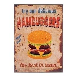 MyFlair Metallschild "Hamburgers"