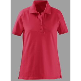 WITT Damen Poloshirt mit Seitenschlitzen, kirschrot, Gr&ouml;&szlig;e 38