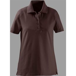 WITT Damen Poloshirt mit Seitenschlitzen, braun, Gr&ouml;&szlig;e 36