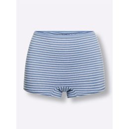 w&auml;schepur w&auml;schepur Damen Panty, 2x bleu-geringelt + 2x bleu, Gr&ouml;&szlig;e 42