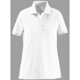 WITT Damen Poloshirt mit Seitenschlitzen, wei&szlig;, Gr&ouml;&szlig;e 36