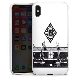 DeinDesign iPhone Xs Max Handy Silikon H&uuml;lle Case transparent Handyh&uuml;lle Stadium Die Fohlen Borussia M&ouml;nchengladbach Silikon Case