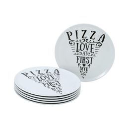 Creatable Pizzateller Set IN LOVE, 6-teiliges Geschirrset, Pizzateller aus Porzellan