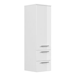 Posseik Hochschrank 120 cm weiss hochglanz mit Glaseinlagen