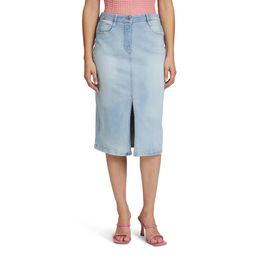 Midirock Betty Barclay "Betty Barclay Jeansrock mit Waschung" Gr. 44, blau (light blue denim) Damen Röcke Form