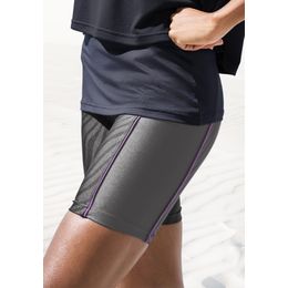 active by Lascana Shorts LASCANA ACTIVE "- Sportshorts, Kurze Hose" Gr. XS (32/34), N-Gr, schwarz Damen Hosen mit dezentem Zebramuster