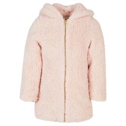 Parka Urban Classics "Urban Classics Damen Girls Sherpa Jacket", Mädchen, Gr. 158/164, pink, 100% Polyester, unifarben, casual, normal, ohne Ausschnitt, Langarm, Jacken