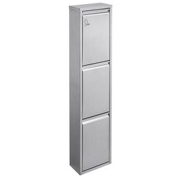 SVITA V3X8 Mülleimer 24 Liter 3x8L Standeimer Edelstahl Mülltrennung silber Papierkorb Wand-Halterung Aufbewahrung