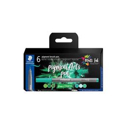 Staedtler Pigment brush 371 "Greens & Turquoises" 6 pcs. Cardboard box