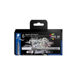 Staedtler Pigment soft brush 372 "Grey colours" 6pcs. Cardboard box