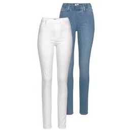 Jeansjeggings Flashlights Gr. 34, N-Gr, weiß Damen Jeans enge Passform, Röhrenjeans, Used-Look-Waschung, hohe Leibhöhe